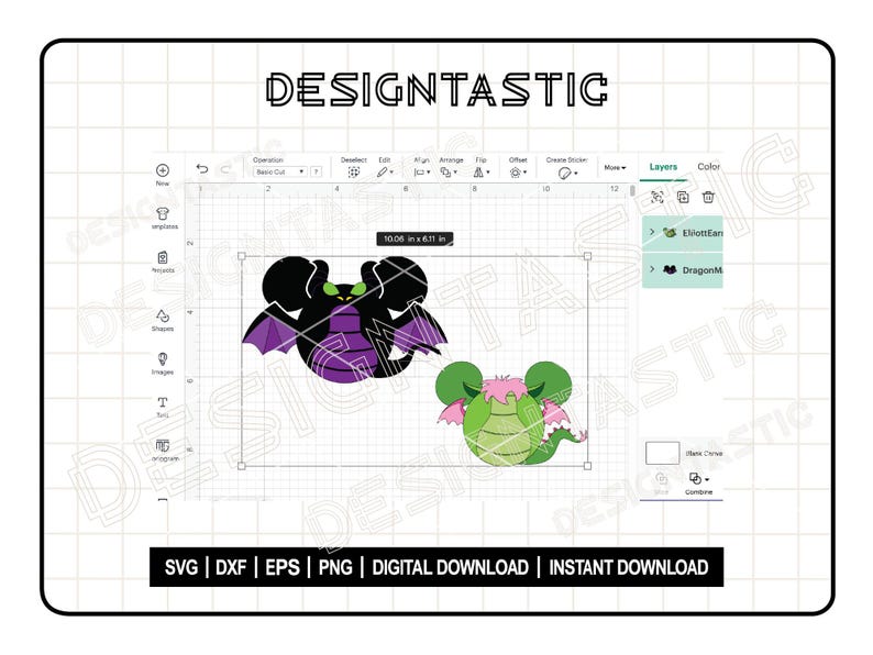 Dragons Ears Bundle SVG, Maleficent Dragon Svg, Mushu Ears, Figment ...