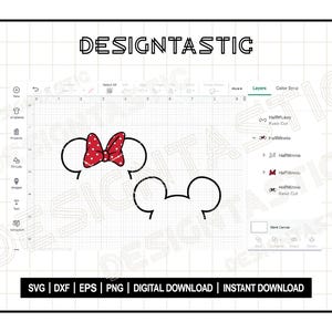 Mouse Silhouette SVG, Mouse Head Png, Bow Svg, Half Mouse Silhouette ...