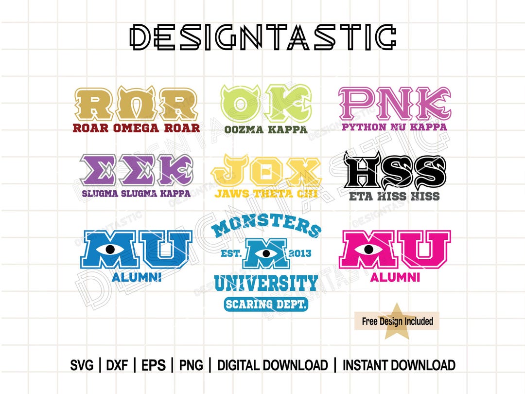 Fraternity Logo Bundle SVG, OK Svg, Mike Svg, Monsters Frat Svg, MU Svg ...