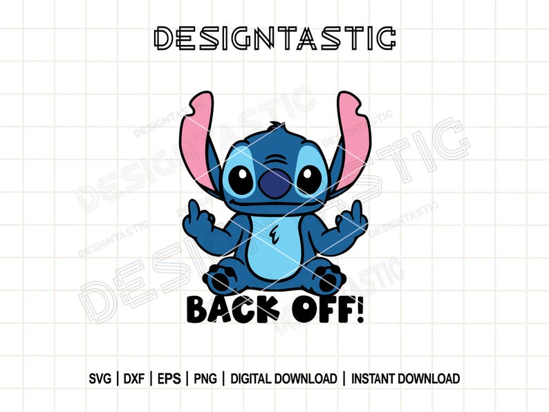 Stitch Middle Finger Svg, Stitch Svg, Funny Cartoon, Back Off, Stitch ...