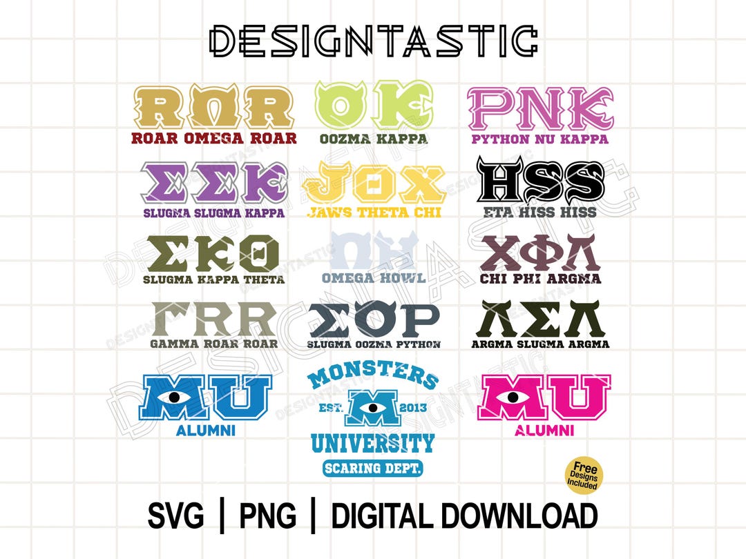 Fraternity Logo Bundle SVG, OK Svg, Mike Svg, Monsters Frat Svg, MU Svg ...
