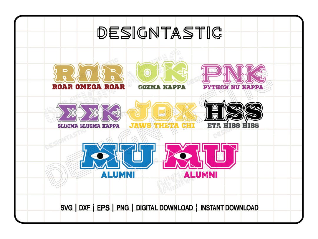 Fraternity Logo Bundle SVG, OK Svg, Mike Svg, Monsters Frat Svg, MU Svg ...