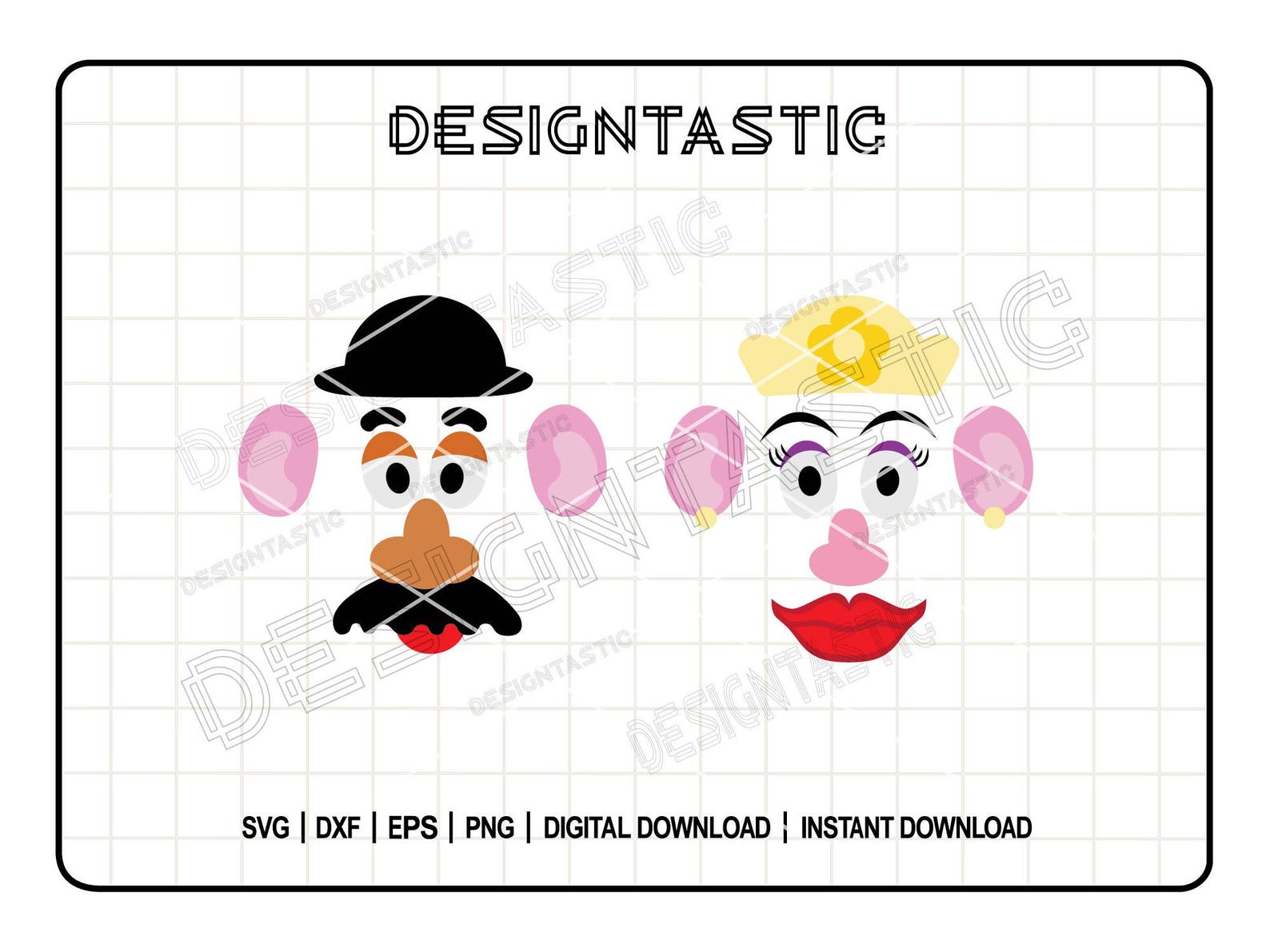 Mr and Mrs Potato Head Bundle SVG, Potato Head Face Svg, Toys, Potato ...