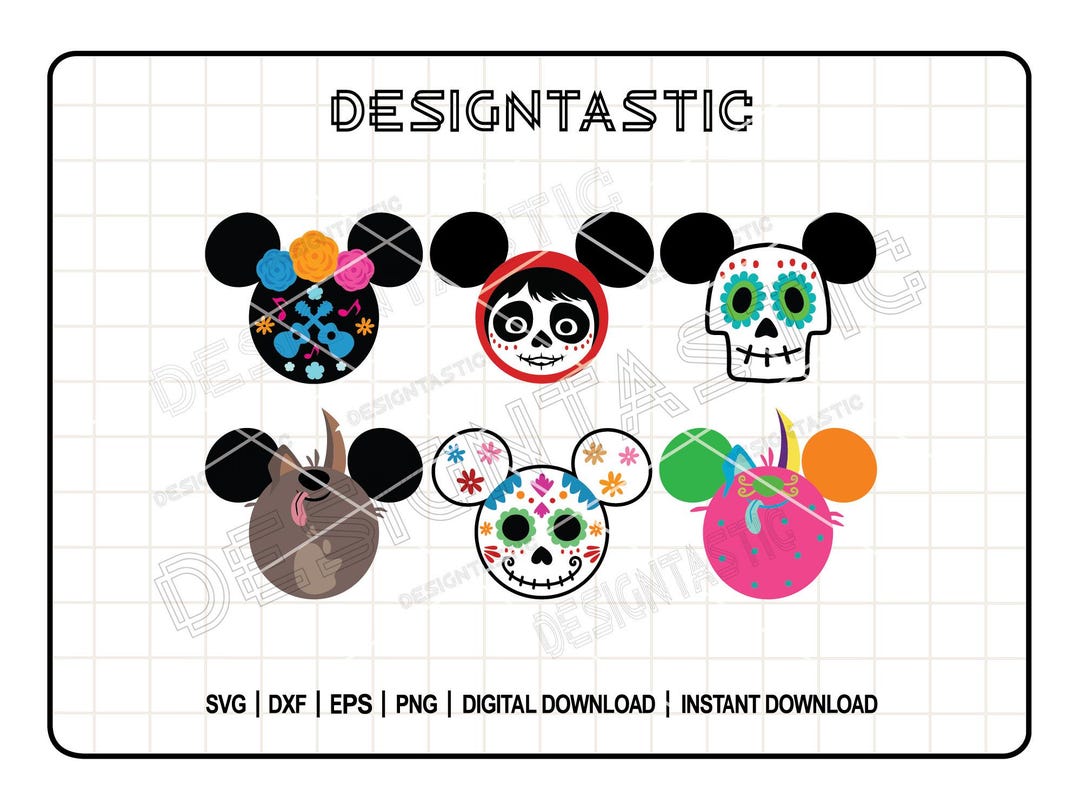 Coco Mouse Ears Bundle SVG, Remember Me Svg, Halloween Svg, Poco Loco ...