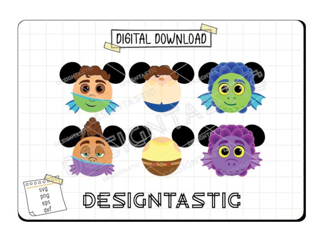 Luca Ears Bundle SVG, Sea Monsters Svg, Silencio Bruno, Mouse Head ...