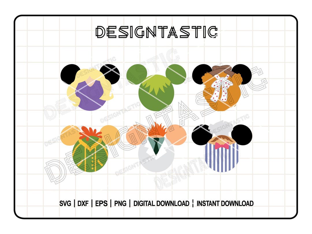 Muppets Ears Bundle Svg, Animal SVG, Mouse Ears SVG, Frozzie Svg, Peggy ...