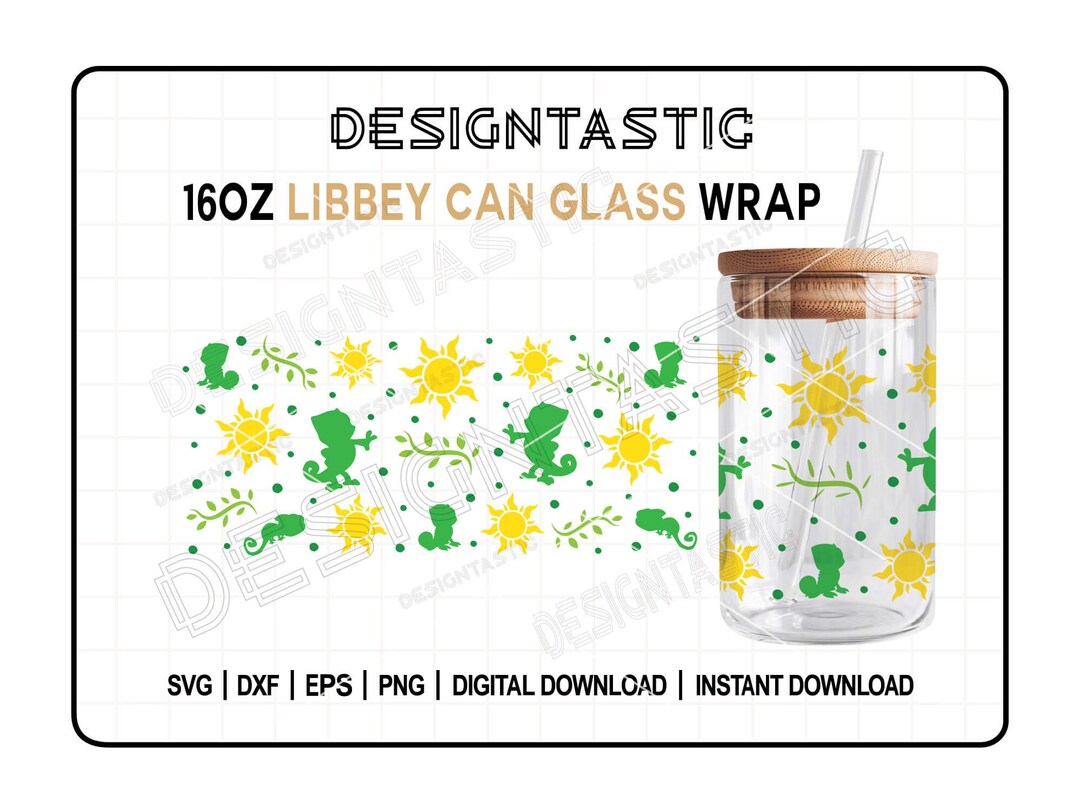 Pascal Tangled Inspired SVG, Adorable 16oz Libbey Cup Wrap Design ...