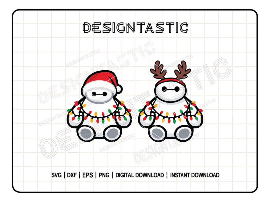 Baymax Christmas SVG Set, Adorable Reindeer & Santa Baymax Cut Files ...