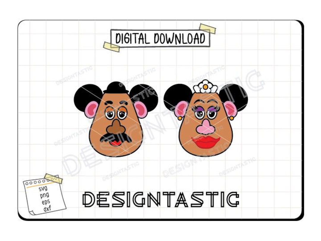 Mr and Mrs Potato Head Bundle SVG, Potato Head Ears Svg, Toys, Mouse ...