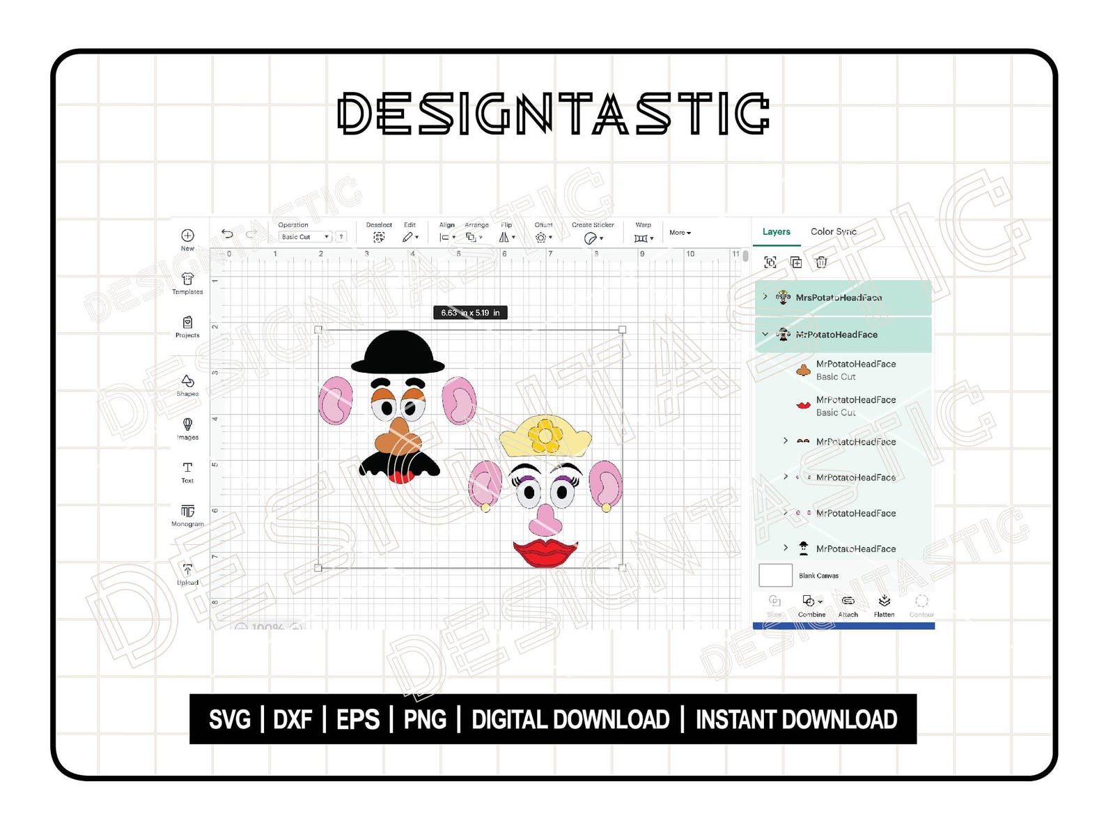 Mr and Mrs Potato Head Bundle SVG, Potato Head Face Svg, Toys, Potato ...