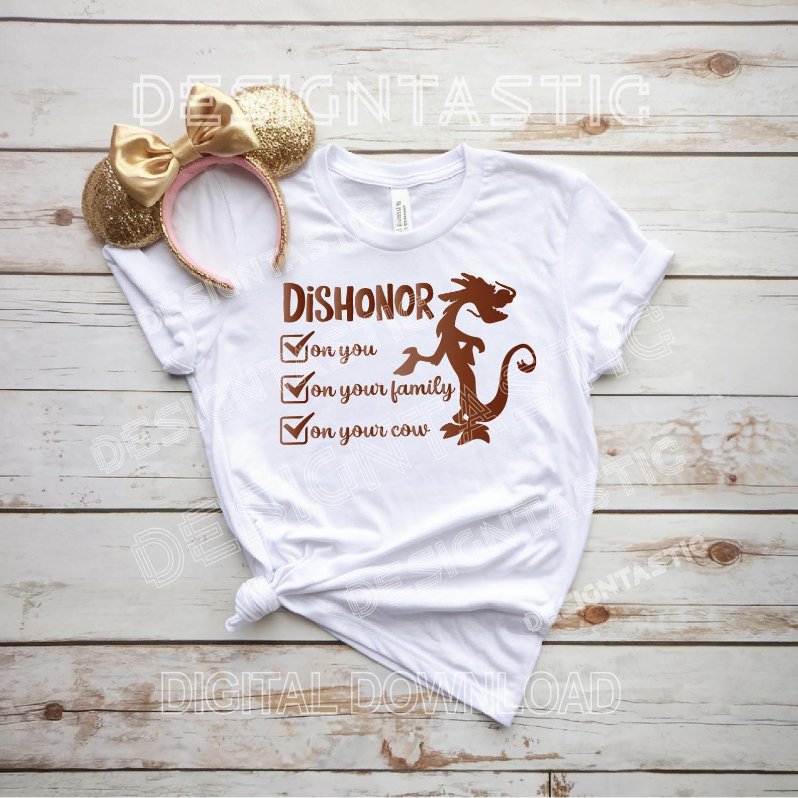 Dishonor on You Svg, Magical Quotes Svg, Mushu Quote Svg, Mulan Quote ...