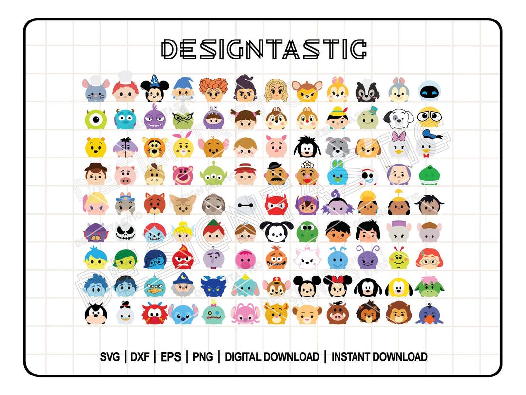 More Than 100 Cute Characters Bundle SVG, Adorable Tsum Tsum Svg ...