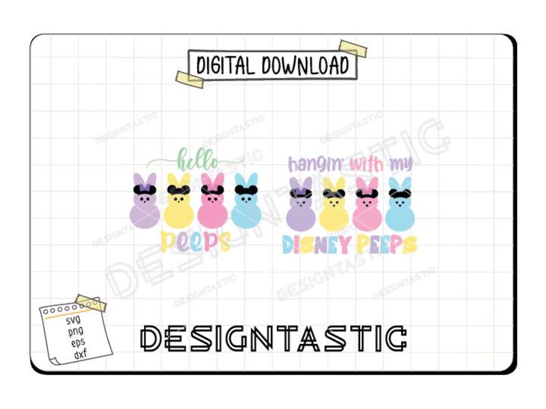 Hello Peep Bundle SVG, Easter Bunny Mouse Shaped, Mouse Peep Ears Svg ...
