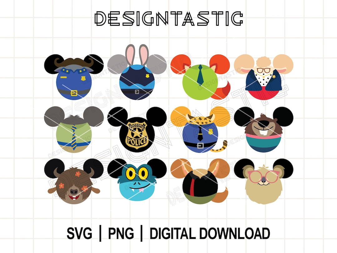 Zootopia Ears Bundle Svg, Judy Hopps SVG, Nick SVG, Mouse Ears Svg ...