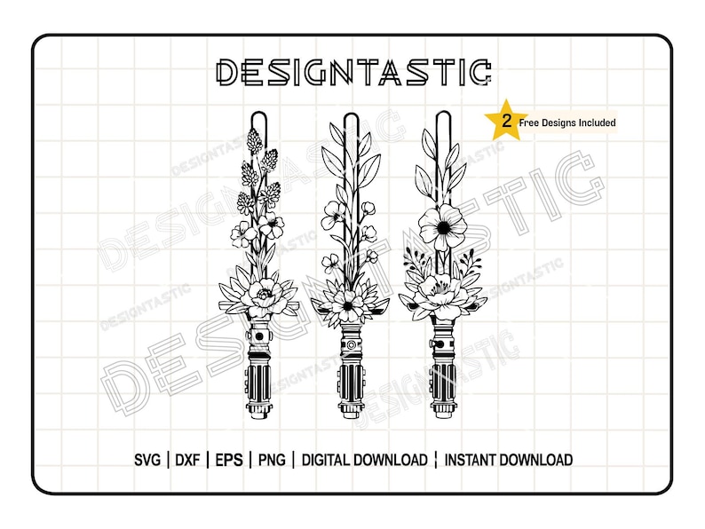 Star Wars Svg, Star Wars Floral Lightsaber Png, Lightsaber Png, Jedi ...