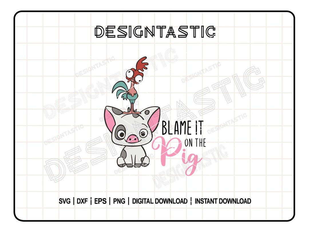 Pua SVG "blame It on the Pig" Funny Quote Design, Ocean Girl Themed ...