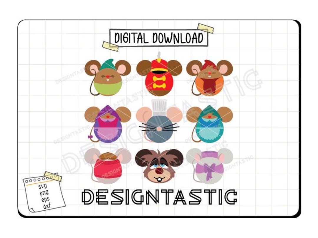 Mice Ears Bundle SVG, Remy Ears Svg, Timothy Ears Svg, Magical ...