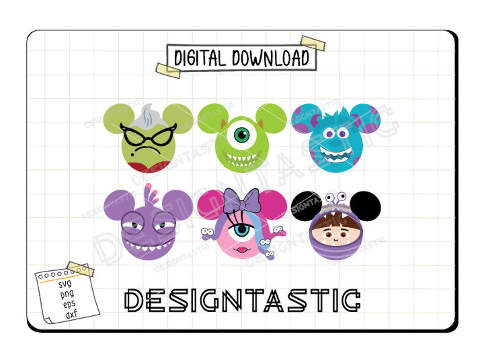Monsters Ears Bundle SVG, Mike Ears Svg, Sulley Ears Svg, Roz Ears Svg ...