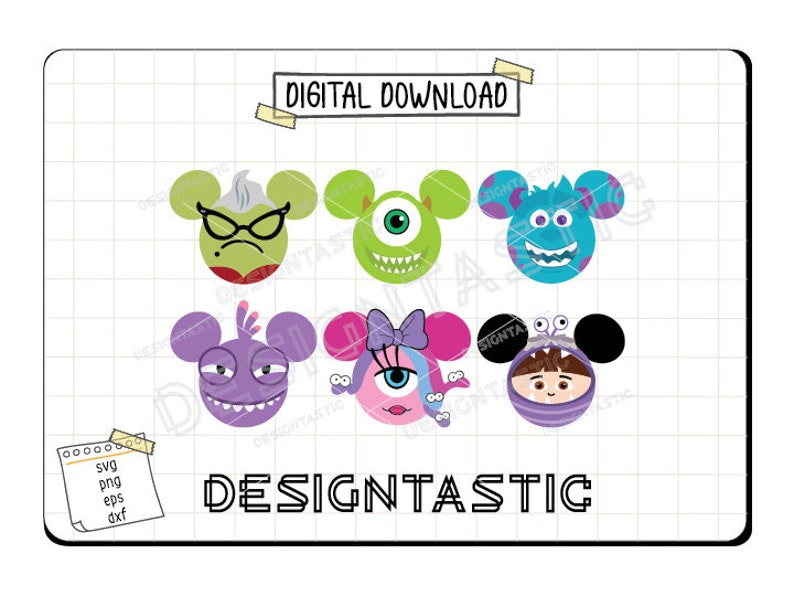 Monsters Ears Bundle SVG, Mike Ears Svg, Sulley Ears Svg, Roz Ears Svg ...