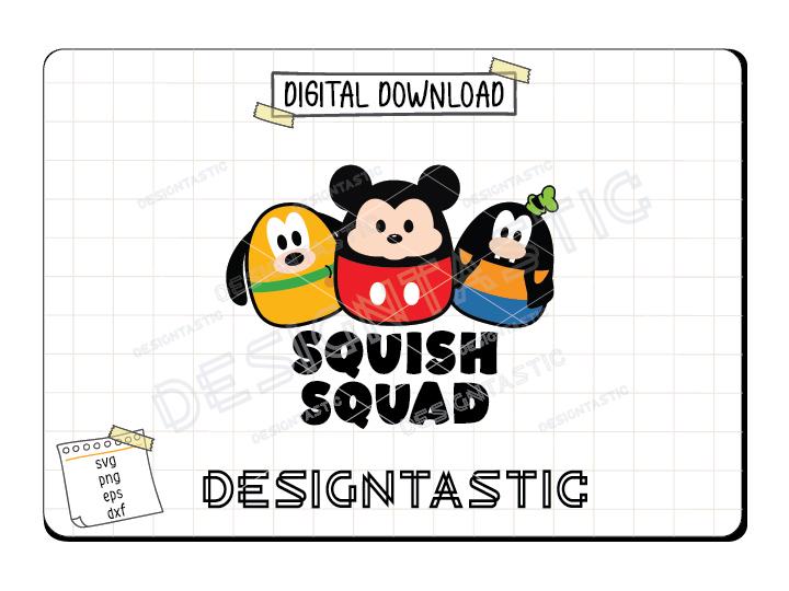 Squish Squad Svg, Mouse Friends Squishmallow SVG, Mouse Ears Svg, Pluto ...
