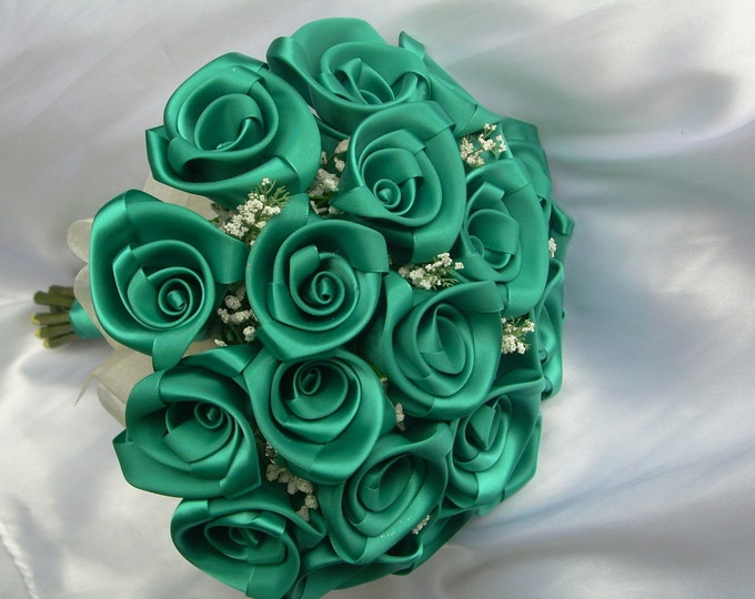Wedding Bouquet Custom Handmade Roses in the Color Jade - Etsy