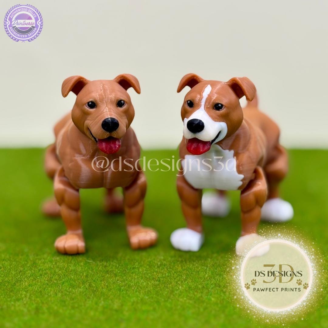 3D Printed Staffordshire Bull Terrier Model: Collectible Staffie Puppy ...