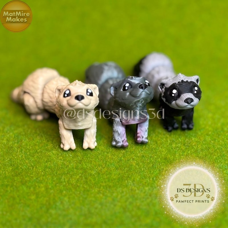 Grey 3d Printed Ferret - Etsy UK