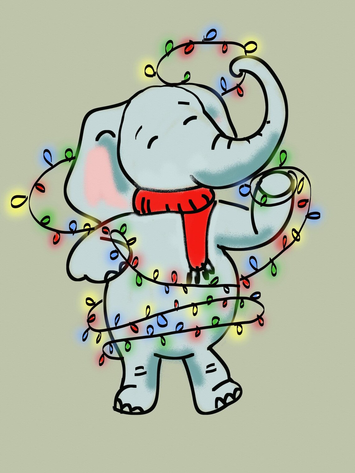 A Christmas Elephant - Etsy