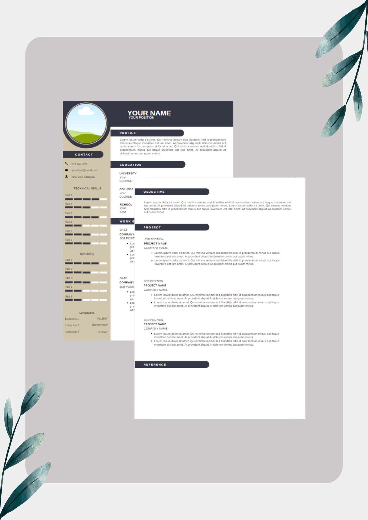 EDITABLE Cv/resume Templates canva - Etsy