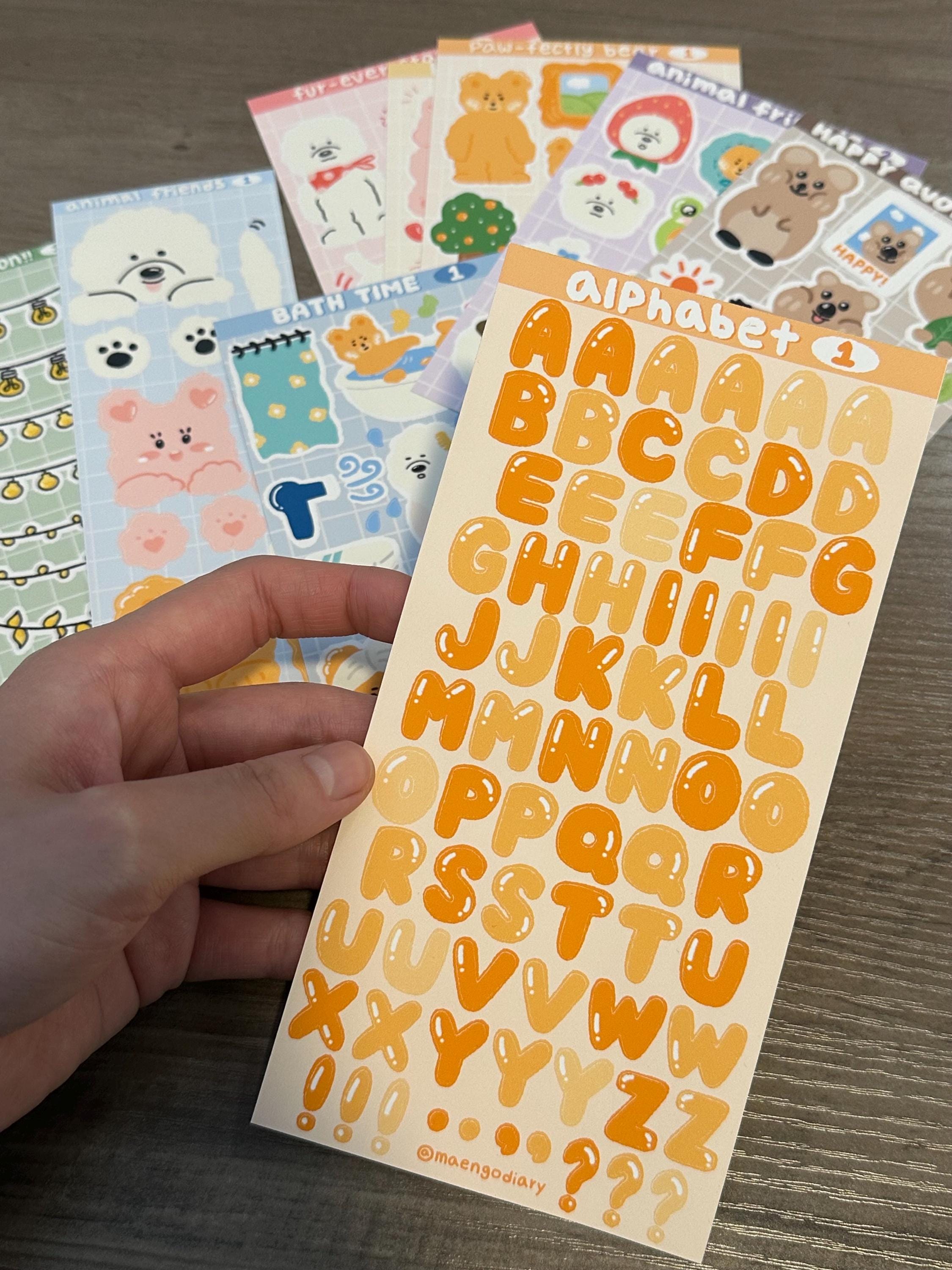 Bubble Alphabet Letters Sticker Sheet (matte) | Cute Korean Style ...