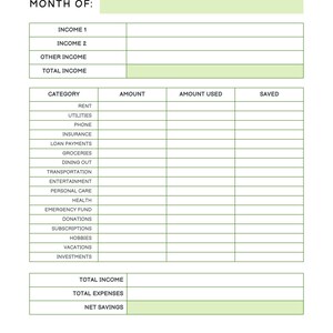 Budget Planner - Etsy