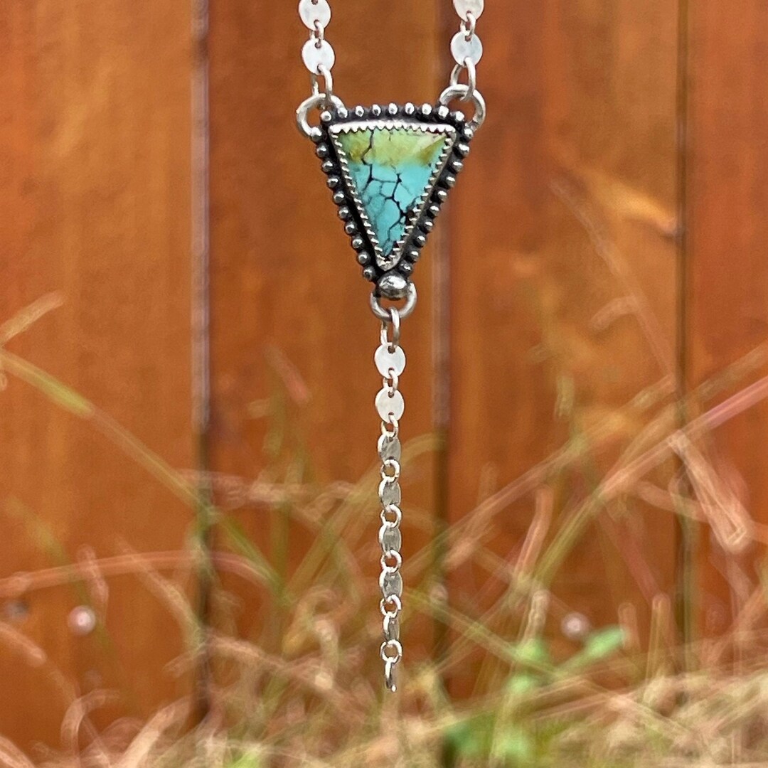 JOURNEY NECKLACE • High Grade Turquoise Lariat Necklace • Sterling ...
