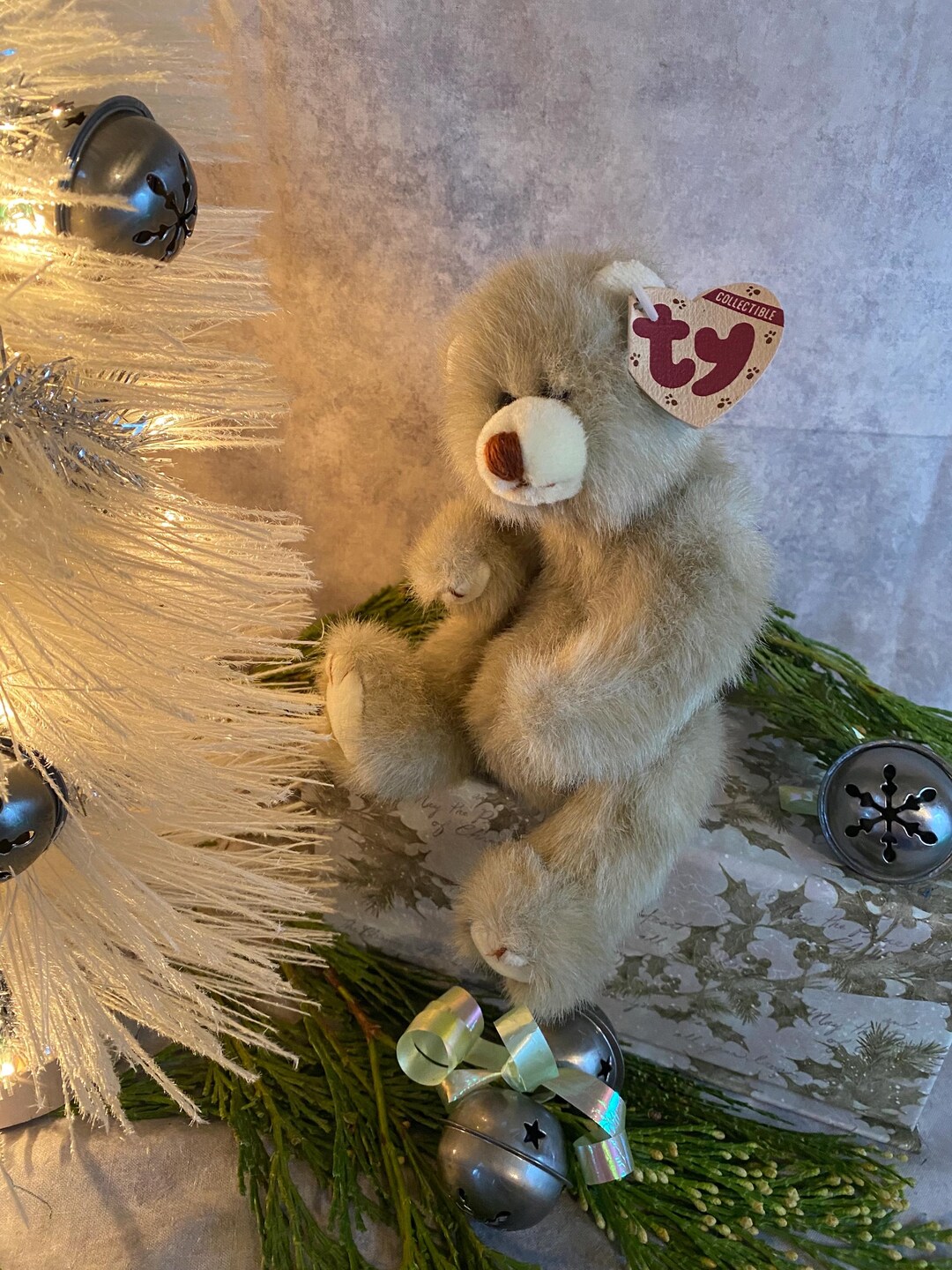 Ty Attic Treasures 1993 Dickens the Teddy Bear Beanie Baby Jointed ...