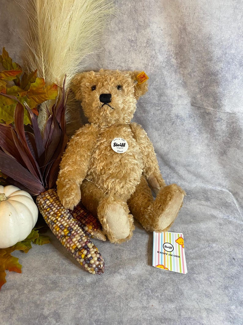 Steiff 022456 Elmar Teddy Bear Plush 13" 34cm Button & All Tags. Glass ...