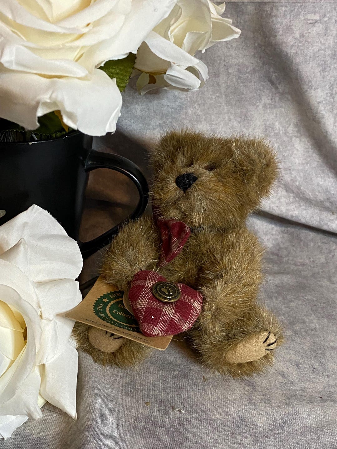 Sheldon Bearchild Boyds Teddy Bear Plush Bear Plaid Heart & Bow 6 All ...