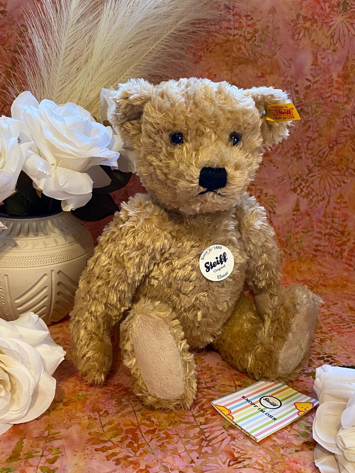 Steiff 022456 Elmar Teddy Bear Plush 13" 34cm Button & All Tags. Glass ...