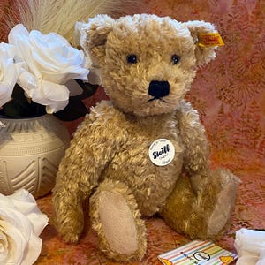 Steiff 022456 Elmar Teddy Bear Plush 13" 34cm Button & All Tags. Glass ...