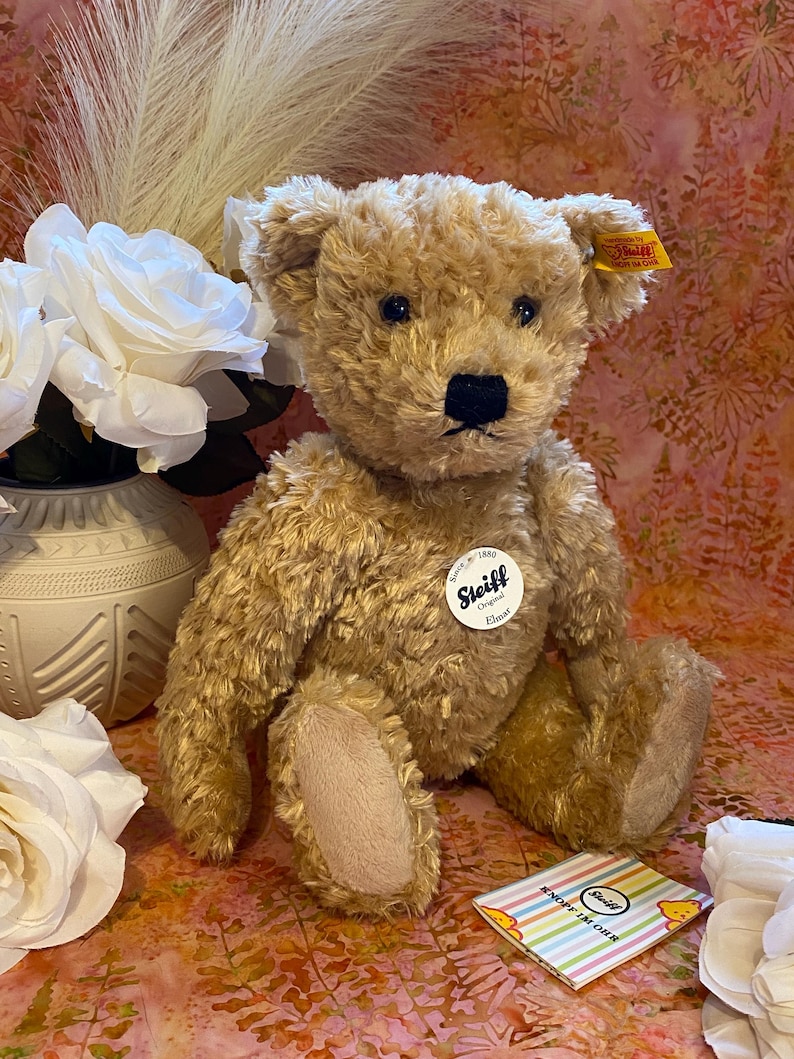 Steiff 022456 Elmar Teddy Bear Plush 13" 34cm Button & All Tags. Glass ...