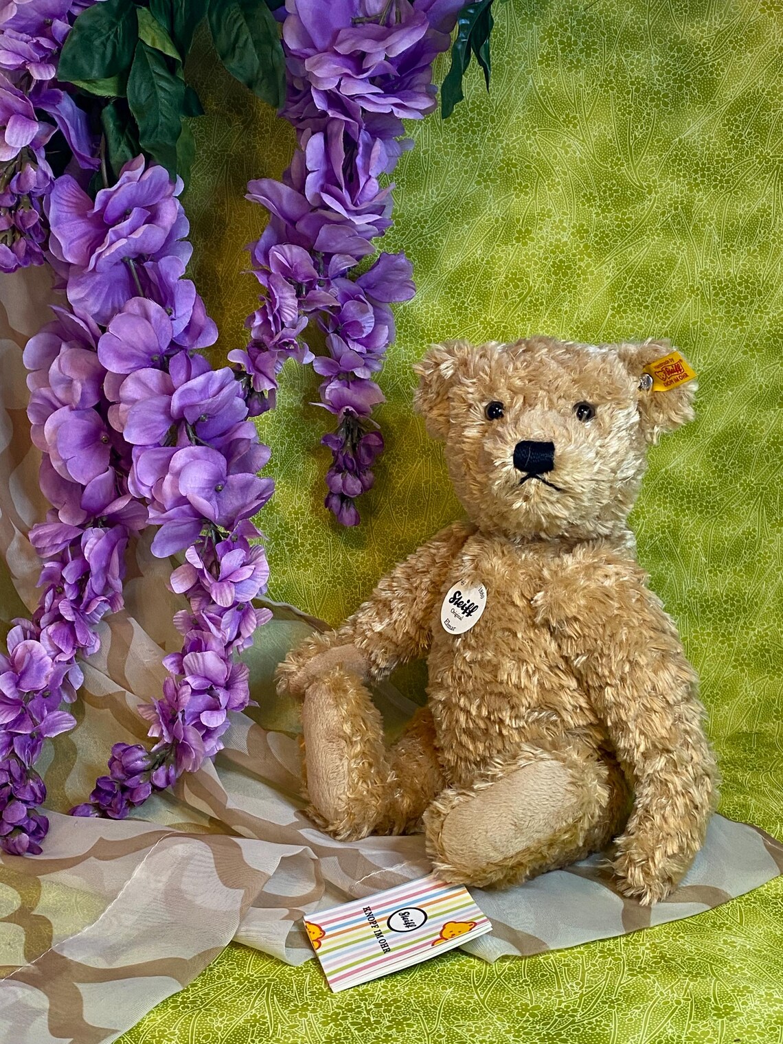 Steiff 022456 Elmar Teddy Bear Plush 13" 34cm Button & All Tags. Glass ...