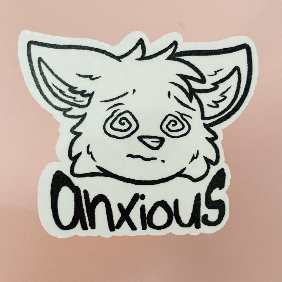 ANXIOUS Sticker Fursona Decal Scrapbooking - Etsy