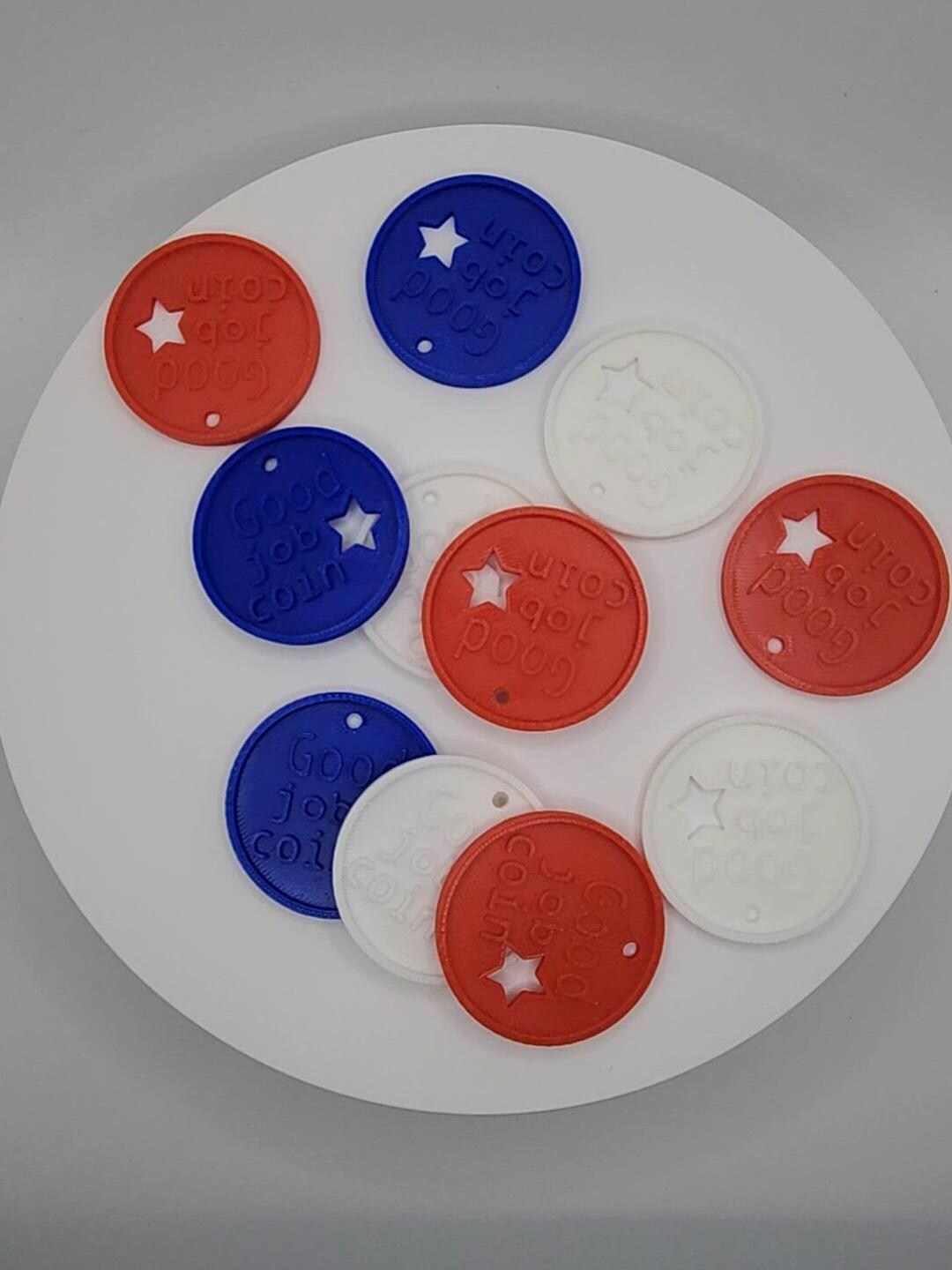 3D Printed Good Job Coin Keychains Good Job Coins for Teachers and ...