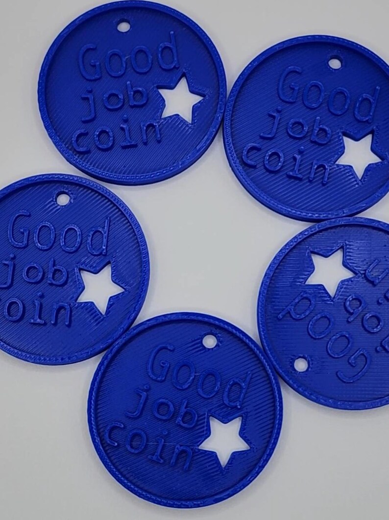 3D Printed Good Job Coin Keychains Good Job Coins for Teachers and ...