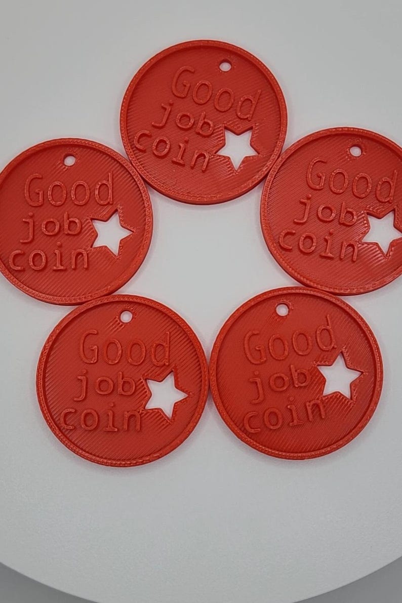 3D Printed Good Job Coin Keychains Good Job Coins for Teachers and ...