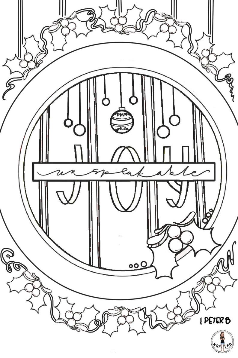 Christian Inspired Coloring Page Unspeakable Joy - Etsy