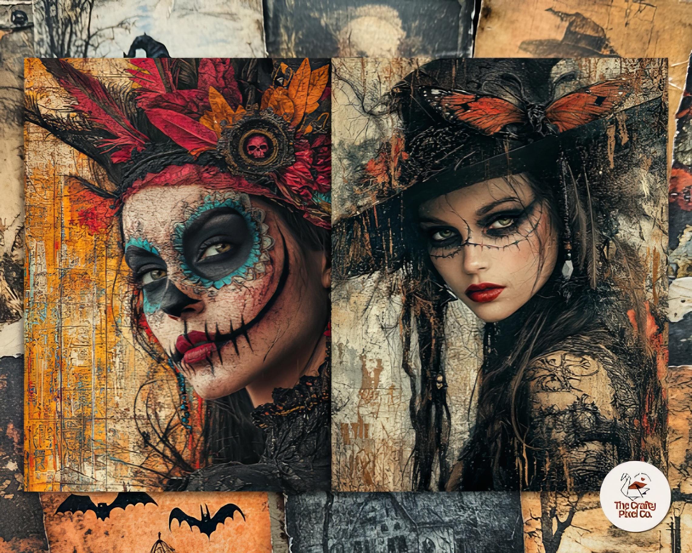 Voodoo Witches Printable Paper Pack Halloween Junk Journal Scrapbook ...