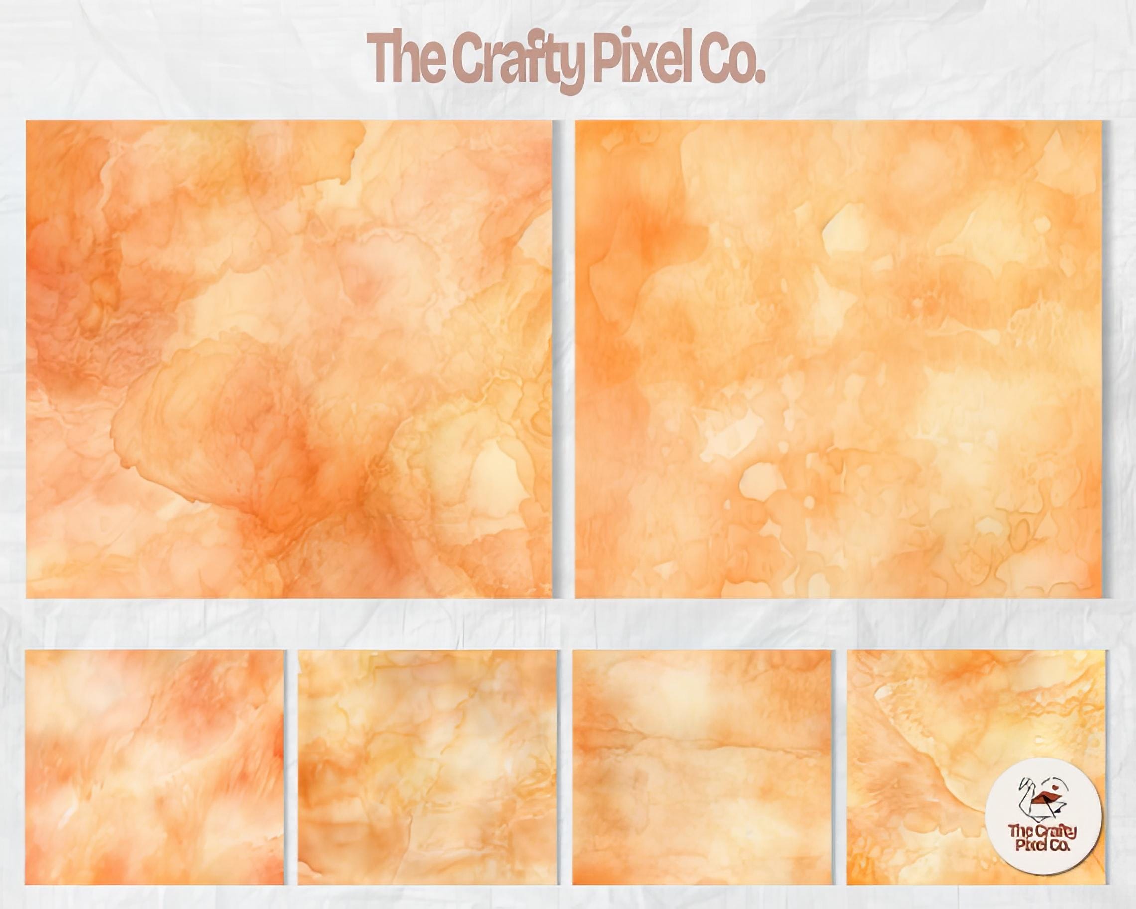 Apricot Watercolor Printable Paper Pack Apricot Textured Papers ...