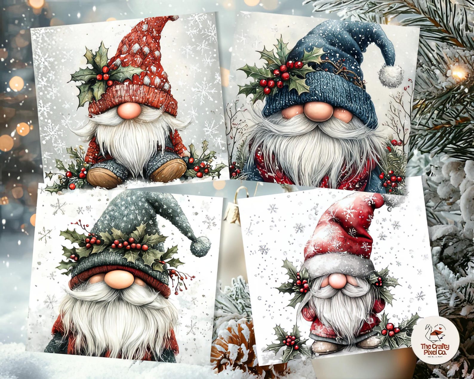 Christmas Gnome Printable Paper Pack: Christmas Junk Journal Vintage ...