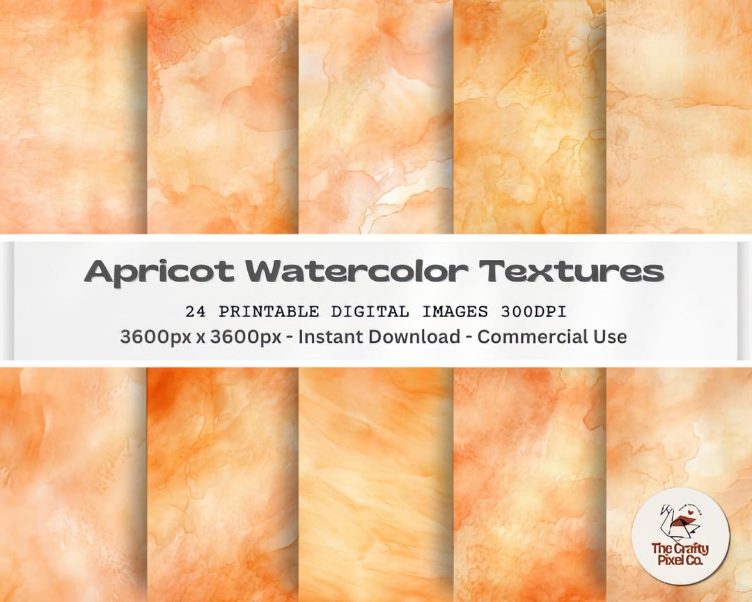 Apricot Watercolor Printable Paper Pack Apricot Textured Papers ...