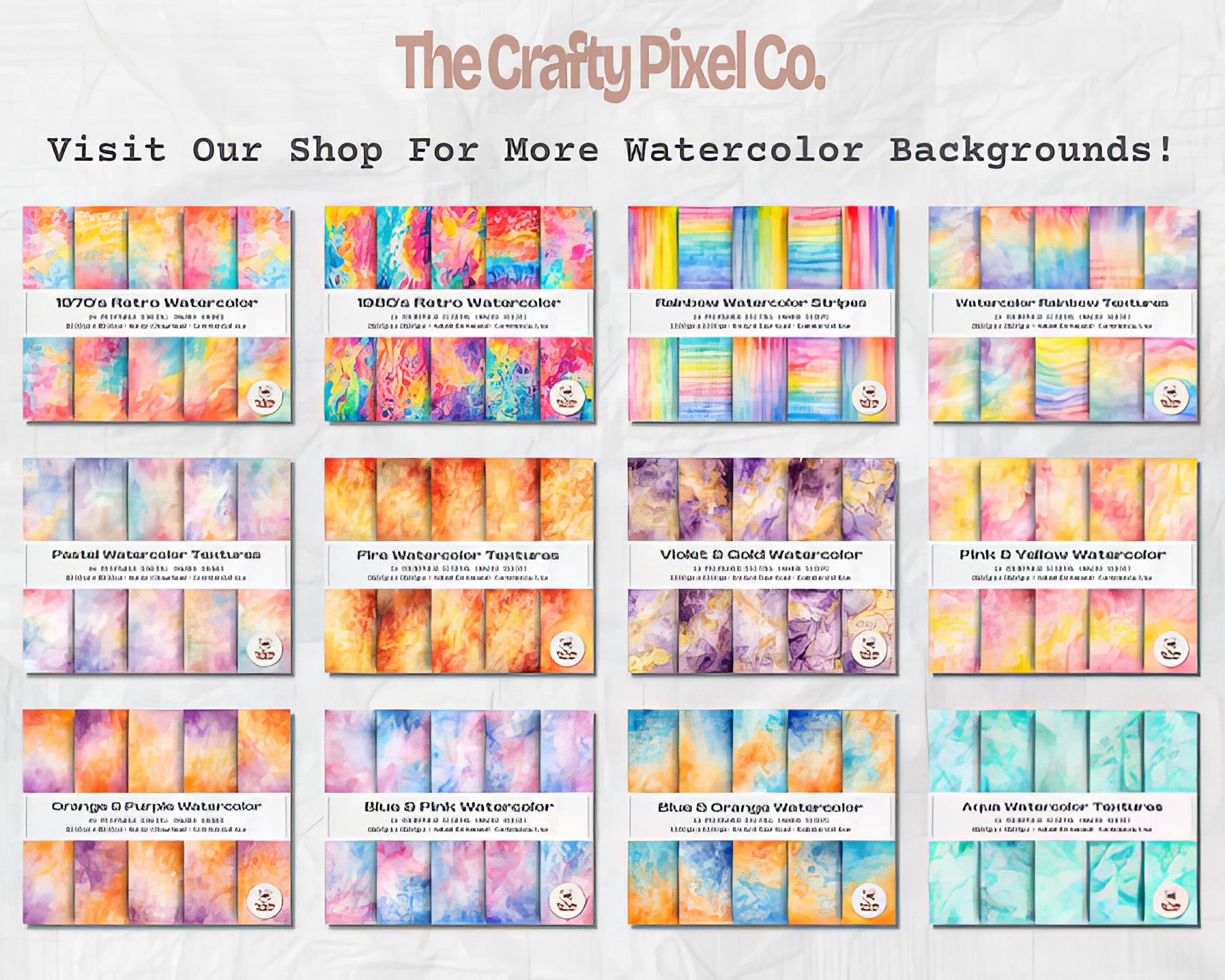 Blue and Orange Watercolor Printable Paper Pack Textured Papers ...