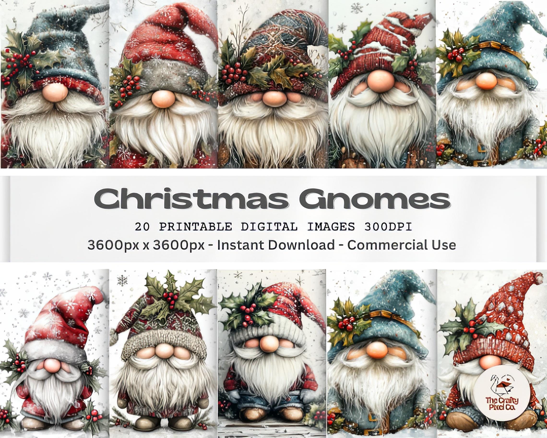 Christmas Gnome Printable Paper Pack: Christmas Junk Journal Vintage ...